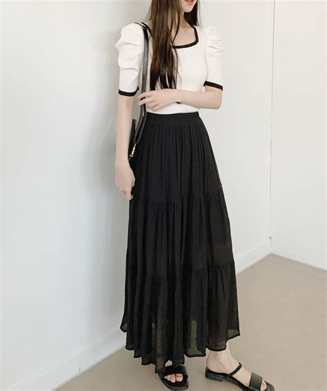 3color 주름치마 롱스커트 캉캉치마 바캉스룩 데이트룩 기본 대학생 청순 꾸안꾸 여행룩 레이디 대학생룩 편안한 캐쥬얼룩 등하원룩