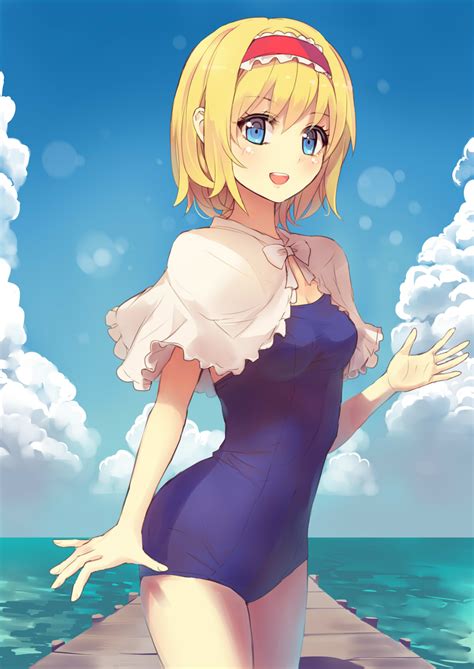 Safebooru 1girl D Alice Margatroid Blonde Hair Blue Eyes Blue Sky