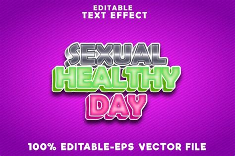 Premium Vector Editable Text Effect Sexual Healthy Day With Modern New Style