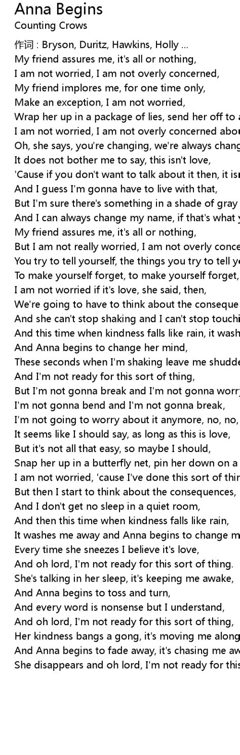 Anna Begins Lyrics Follow Lyrics