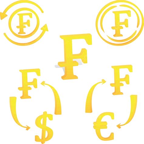 3d French Frank Currency Symbol Currency Price Transfer Vector