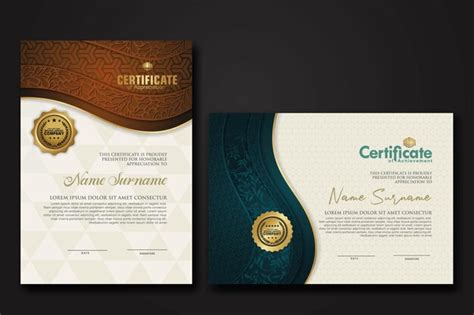 성취 증명서와 감사 증명서 경계 표본 프리미엄 벡터