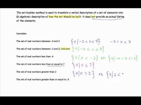 Set Builder Notation Mp4 YouTube