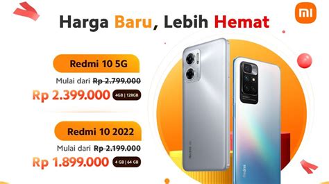 Harga Hp Redmi 10 5g Dan Redmi 10 2022 Turun Jelang Tahun Baru Imlek Di