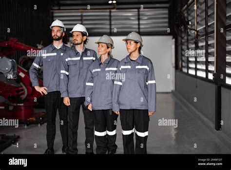 Confident Robotic Team Including Women In Non Typically Male Dominated