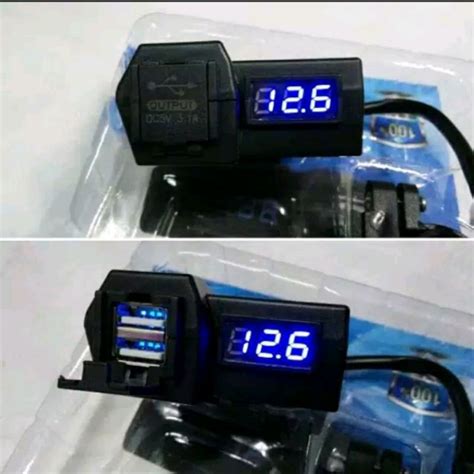 Jual Voltmeter Digital Plus Usb Charger Hp Motor Voltmeter Digital