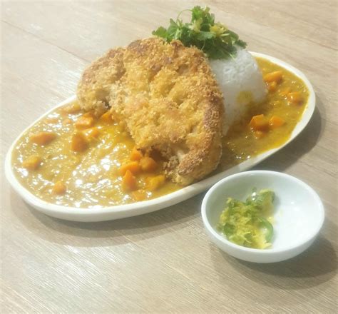 Cauliflower Katsu With Curry Sauce Fluffy Rice And Lime Pickled Chil