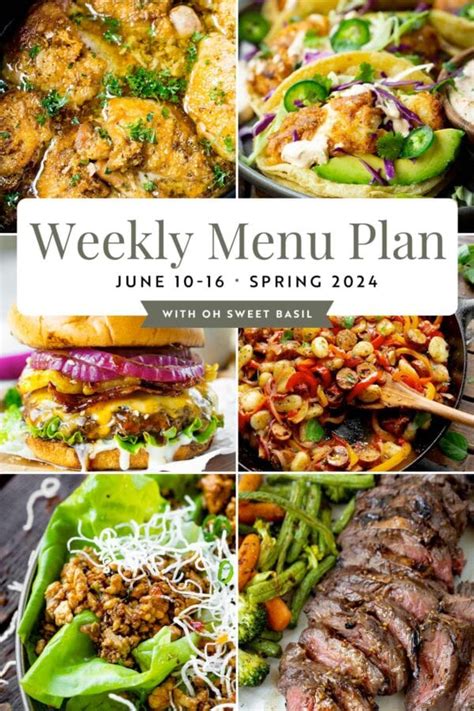 Weekly Menu Plan Jun 10 To Jun 16