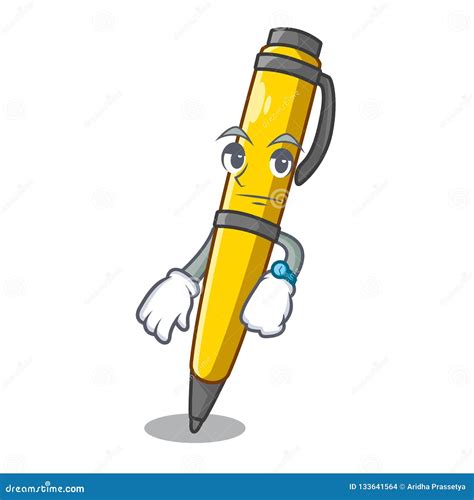 Waiting Antique Ink Pen Shape On Cartoon Stock Vector Illustration Of