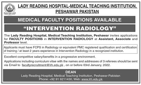 Lady Reading Hospital Lrh Mti Peshawar Jobs 2022 2024 Job Advertisement