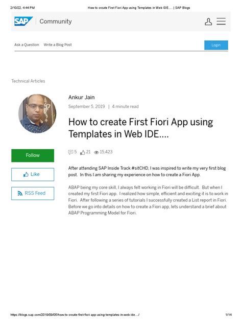 a how to create first fiori app using templates in web ide pdf