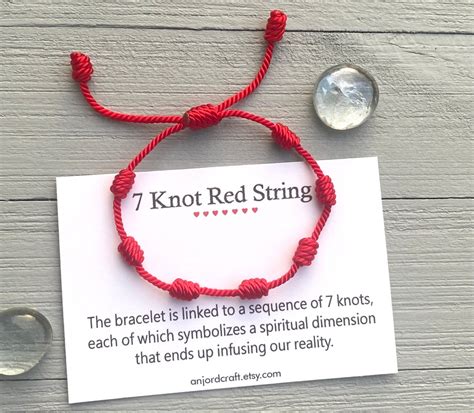 7 Knots Red String Bracelet Kabbalah Bracelet Good Luck Bracelet