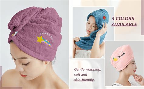 3 Stück Haarturban Mit Knopf Haartuch Turban Handtuch Haare Schnell