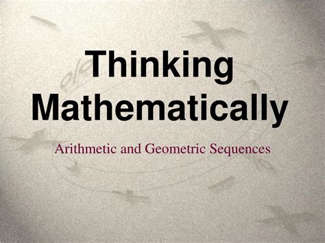 Ppt Thinking Mathematically Powerpoint Presentation Free Download