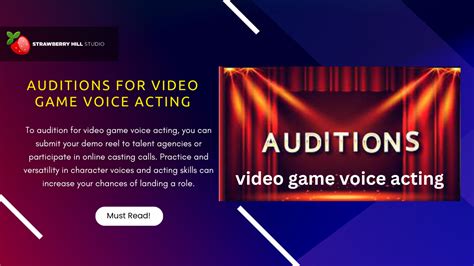 The Ultimate Guide to Nailing Auditions for Video Game Voice Acting