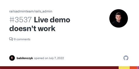 Live Demo Doesn T Work Issue Railsadminteam Rails Admin GitHub