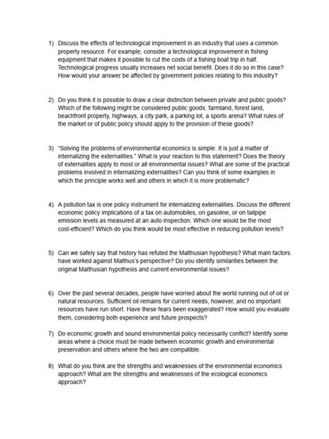 Environmental Pdf Externality Economy And The Environment