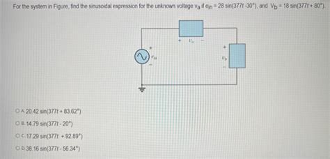 Solved For The System In Figure Find The Sinusoidal Chegg