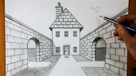 رسم منزل 3d رسم المنظور من نقطة واحدة Youtube