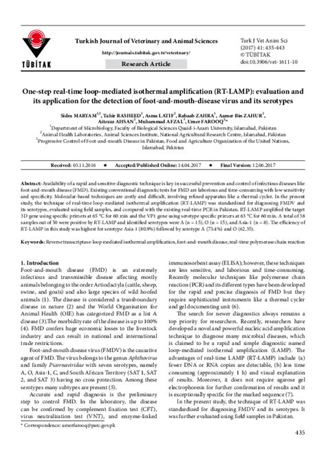 Pdf One Step Real Time Loop Mediated Isothermal Amplification Rt