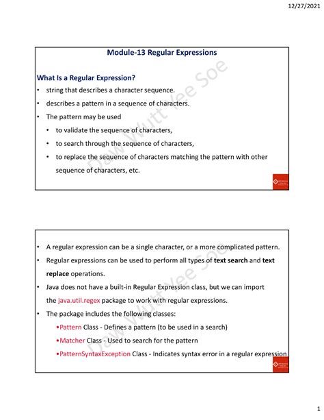 Java Mod13 Regex Java Module 13 Regular Expressions What Is A