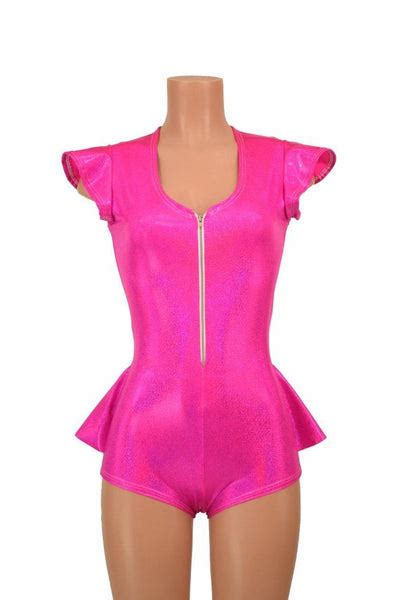 Zipper Front Ruffle Rump Romper Coquetry Clothing