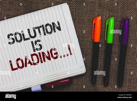 Text Sign Showing Solution Is Loading Conceptual Photo Thinking Of Way To Solve Big Problems