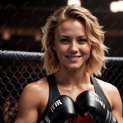 Premium Ai Image Woman Mma Fighter Smiling
