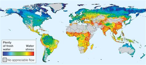 View Map Showing Global Water Shortages