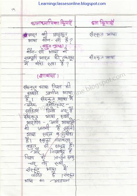 Micro Teaching Sanskrit Lesson Plan