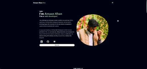 Amaan Khan On Linkedin Welcome To My Reactjs Powered Portfolio Where
