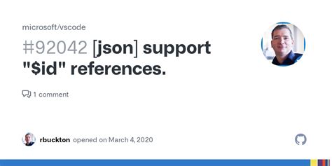 Json Support Id References · Issue 92042 · Microsoftvscode · Github