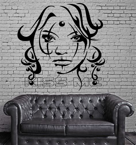 Sexy Girl Vinyl Decal Kiss Me Beauty Women Tattoo Decor