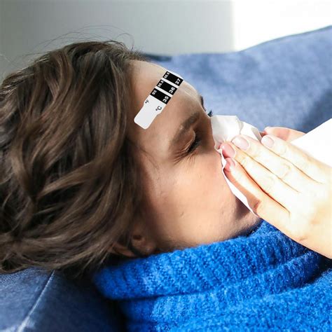 Tabanzhe 20 Pcs Safe Non Toxic Forehead Temperature Stickers Reusable