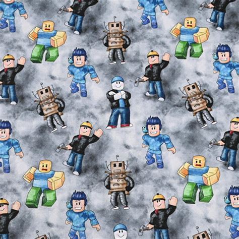 Roblox Fabric By The Half Yard 100 Cotton Gamer Fabric Etsy
