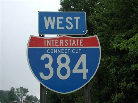 Connecticut Interstate 384 Sign Iron Gates Freeway Connecticut