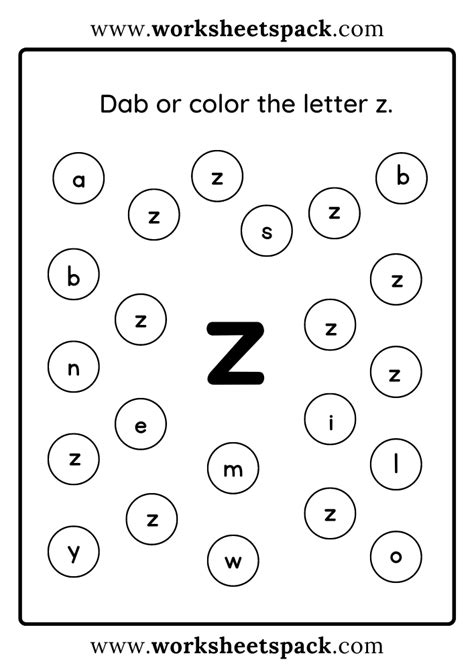 Free Letter Z Printable Worksheets PDF Worksheetspack