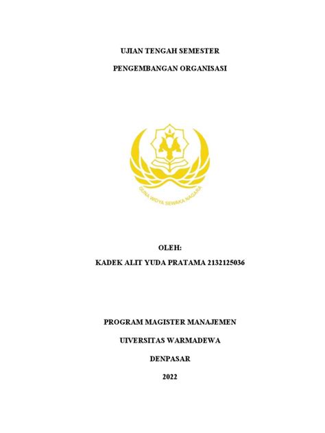 Uts Pengembangan Organisasi Kadek Alit Yuda Pratama 2132125036 Pdf