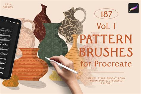 Pattern Brushes For Procreate Vol 1 Stripes Stars Floral
