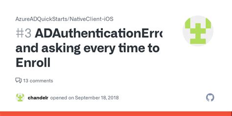 Adauthenticationerrordomain And Asking Every Time To Enroll Issue Azureadquickstarts