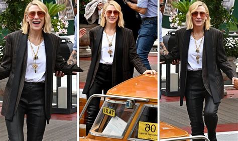 Cate Blanchett 53 Stuns In Skin Tight Leather Trousers On Day 3 Of Venice Film Festival
