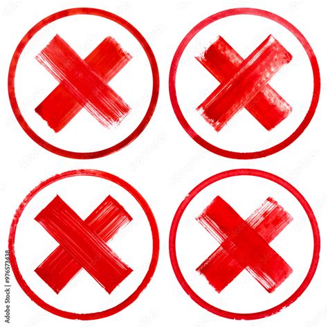 Red Caution Warning Prohibition Symbol Diagonal Cross Mark Inside A