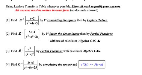 Solved Using Laplace Transform Table Whenever Possible Show Chegg