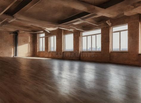 Empty Warehouse Wall Or Commercial Area Industrial Background Stock Illustration Illustration