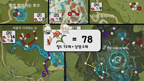 원신 풍차국화 78개 파밍 루트 여행자 베넷 설탕 돌파 재료 YouTube
