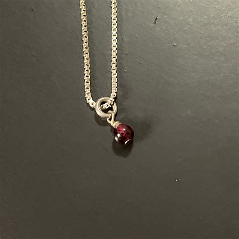Sterling Silver Ruby Orb Pendant 1875 Box Chain Depop