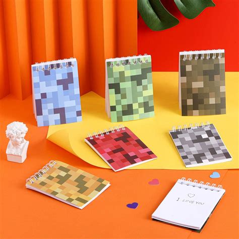 Outus 24 Pieces Mini Pixel Notepads Mini Pocket Notebook Miner Pixel