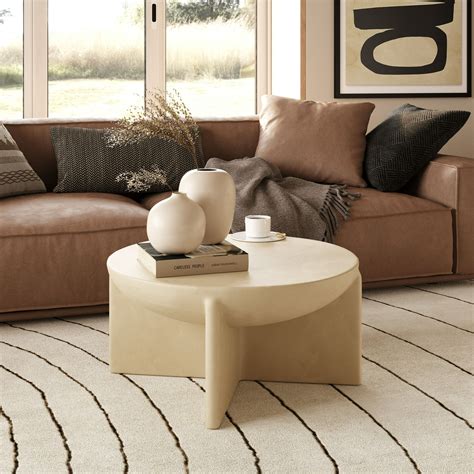 Ursula Beige Concrete Round Coffee Table