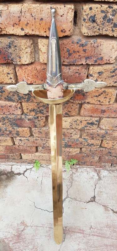 Swords Vintage Golden Brass Rapier Sword Replica 100 Cm For Sale In