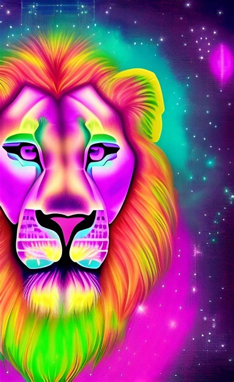 Lion Bioluminescence Aesthetic Artificial Intelligence Art Wallpaper